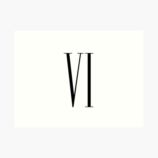 Lámina artística «número romano 6 | Número romano VI | Número 6 números ...