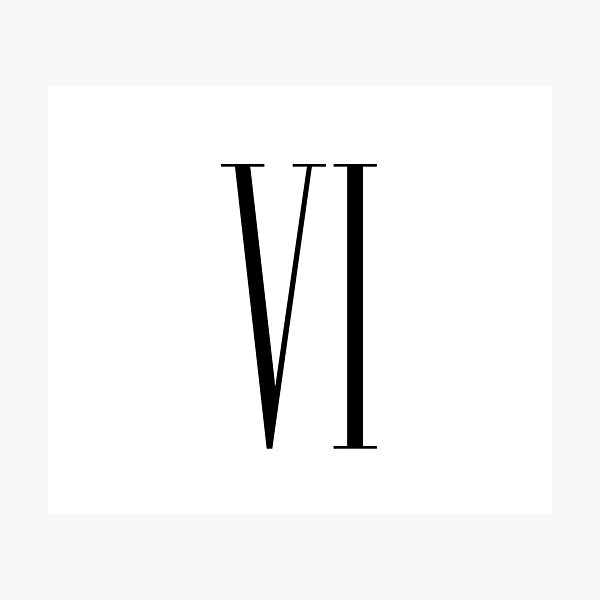 Lámina fotográfica «número romano 6 | Número romano VI | Número 6 ...