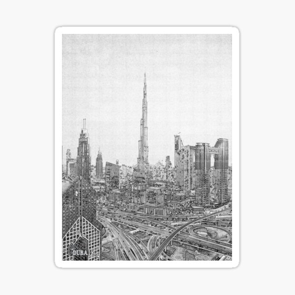 "Dubai United Arab Emirates City" Sticker for Sale by PostersStickers ...