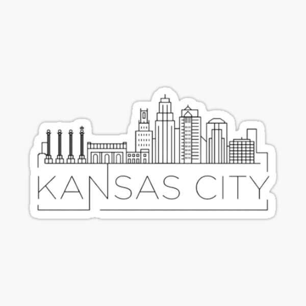 "Kansas City Skyline Sticker" Sticker for Sale by avaandcalcreate ...