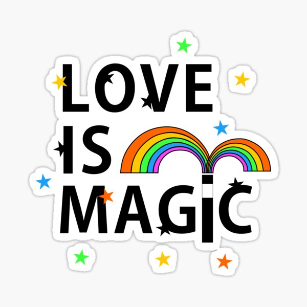 "Love is Magic" Sticker for Sale by ironspidey | Redbubble