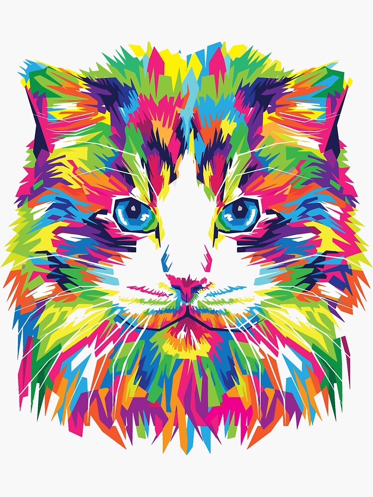 "Awesome Digital Kitty Kitten Cat for Cat Lovers" Sticker for Sale by ...