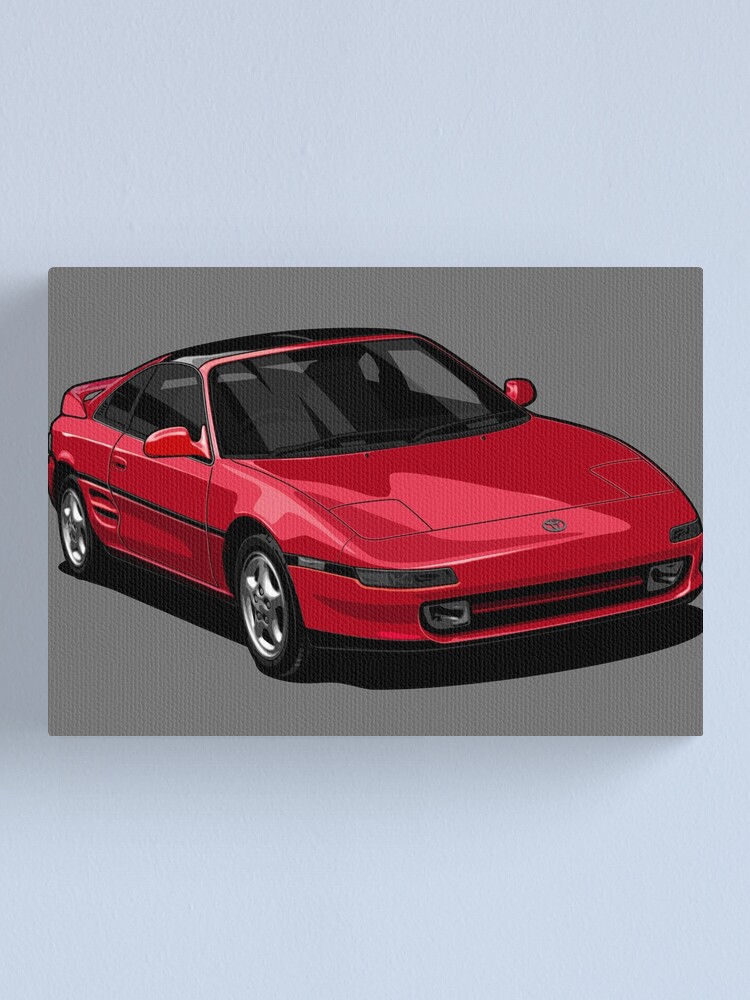 "Illustration Toyota MR2 Fire RED 90's ICON Graphic Artwork JDM Japan ...