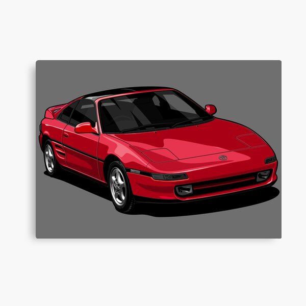 "Illustration Toyota MR2 Fire RED 90's ICON Graphic Artwork JDM Japan ...