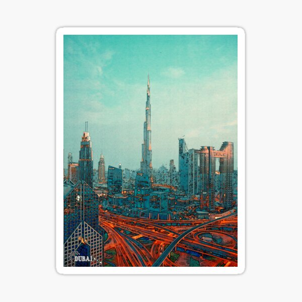 "Dubai United Arab Emirates City" Sticker for Sale by PostersStickers ...