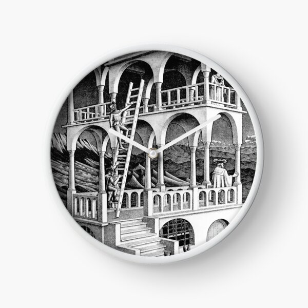 "M.C. Escher artwork" Clock for Sale by itsmeart | Redbubble