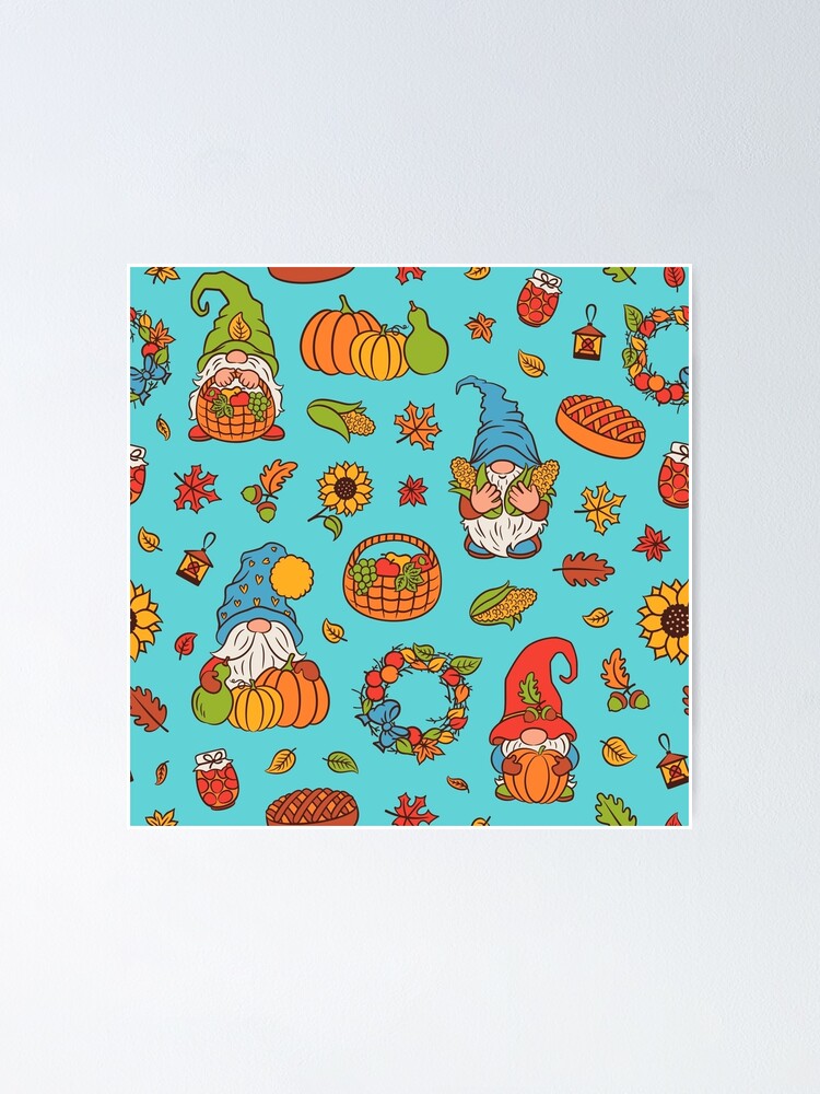 "Cute Autumn Fall Gnomes" Poster for Sale by Draculaura2009 | Redbubble