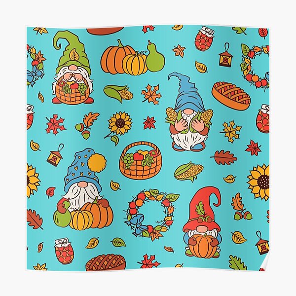 "Cute Autumn Fall Gnomes" Poster for Sale by Draculaura2009 | Redbubble