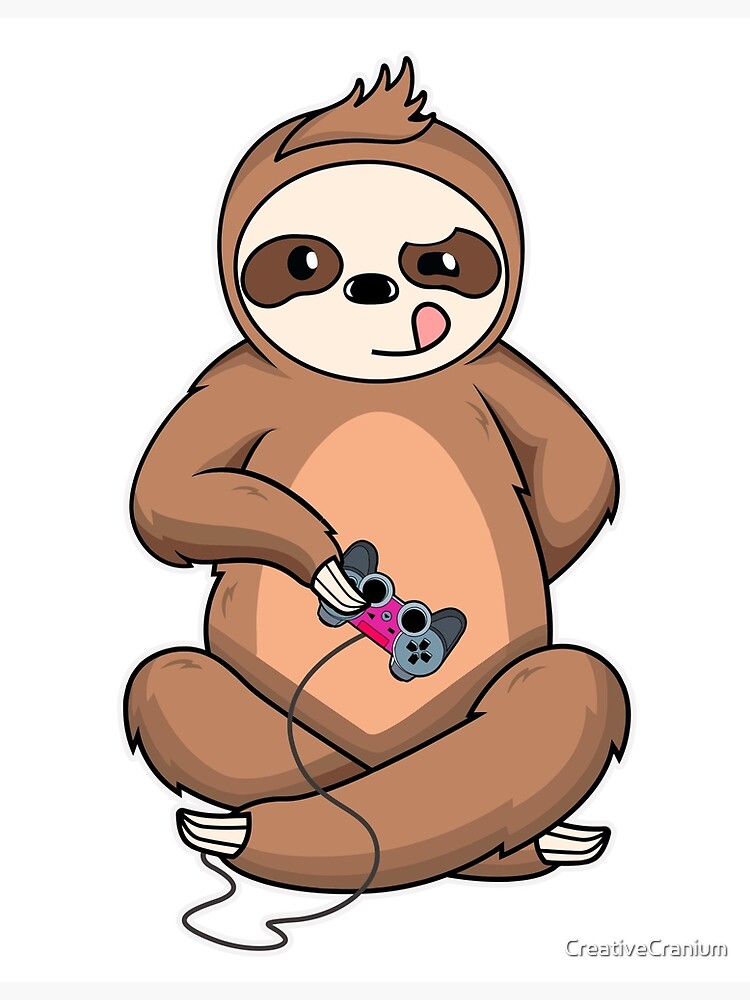 "Adorable Kawaii Gaming Sloth" Poster for Sale by CreativeCranium ...