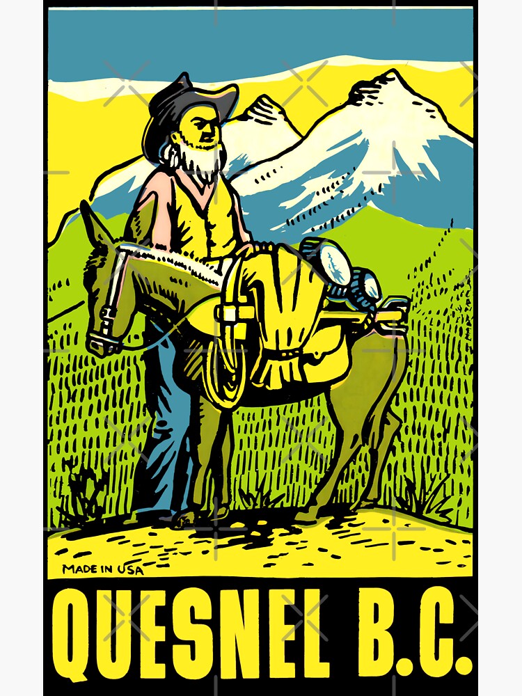 "Quesnel British Columbia Vintage Travel Decal Retro Souvenir" Sticker ...