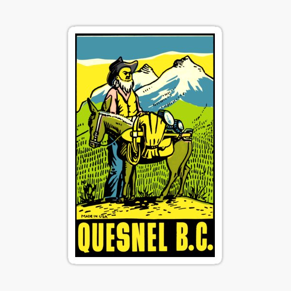 "Quesnel British Columbia Vintage Travel Decal Retro Souvenir" Sticker ...