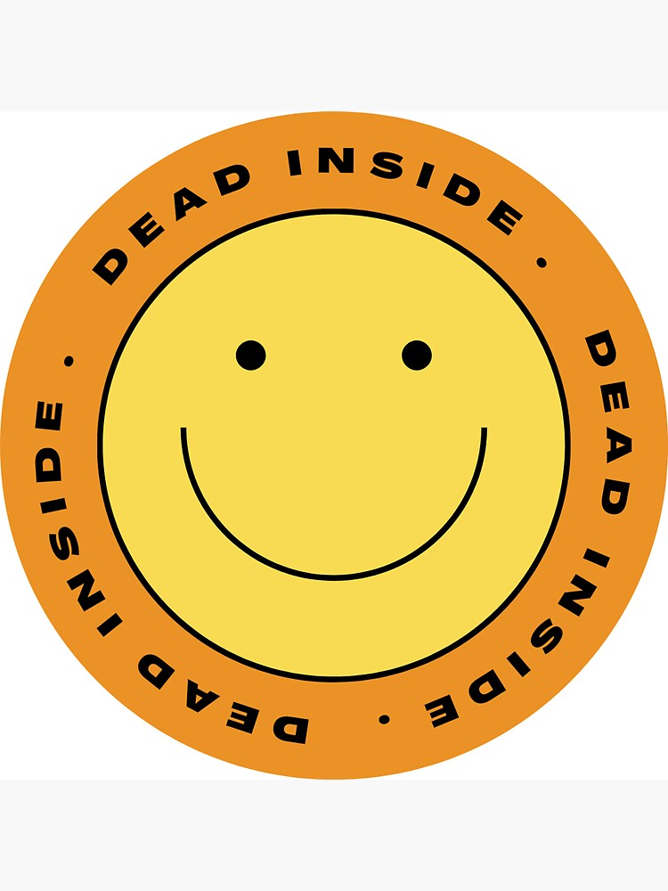 "dead inside smiley" Sticker for Sale by schtuffbymorgan | Redbubble