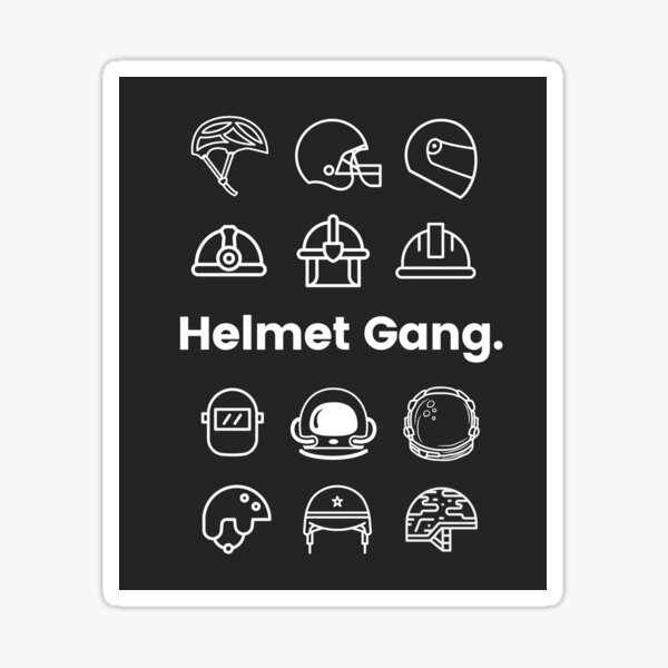 "Helmet Gang Collection" Sticker for Sale by whyNautDesigns | Redbubble
