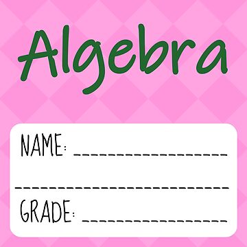 "Algebra notebook labels for school - pink " Sticker for Sale by ...