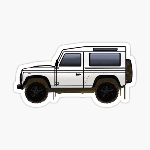 "British 4WD | 4x4 | 90 Vehicle [White]" Sticker for Sale by Trailstyle ...