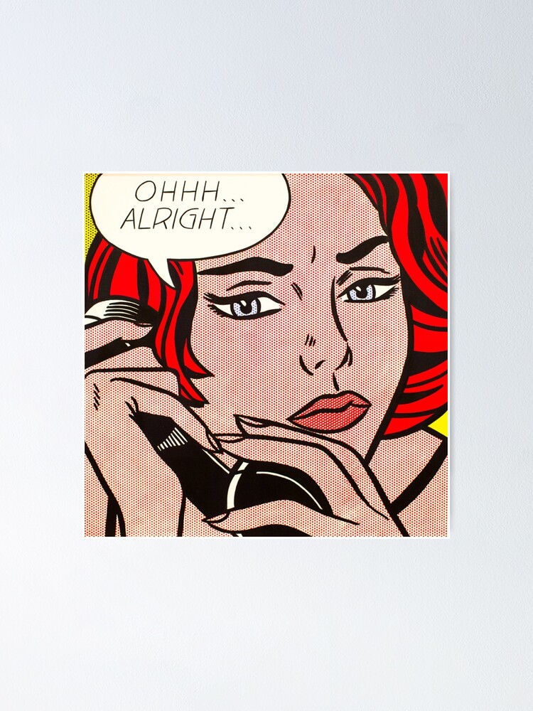 "oh Alright Roy Lichtenstein Pop Art- Pop Art Lady on the Phone Size ...