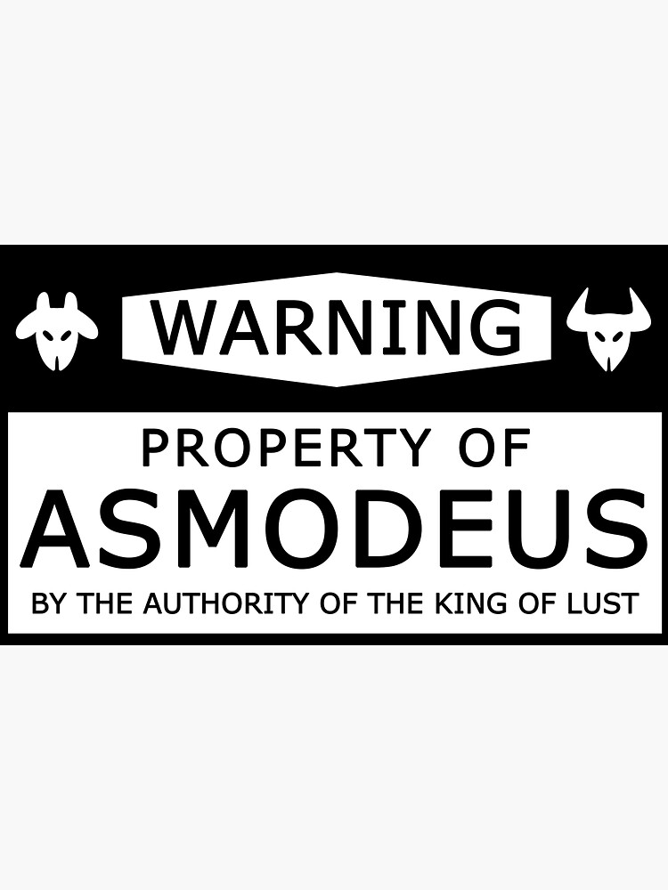 "Property of Asmodeus Label" Sticker for Sale by TheHeroShop | Redbubble
