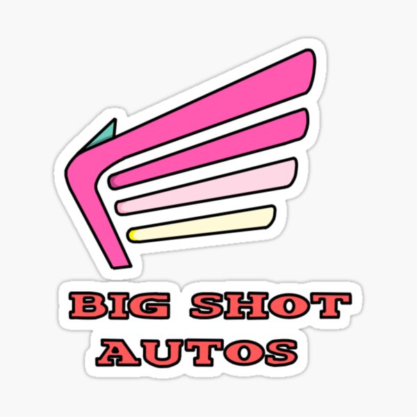 "Big Shot Autos!" Sticker for Sale by Color-Cafe | Redbubble