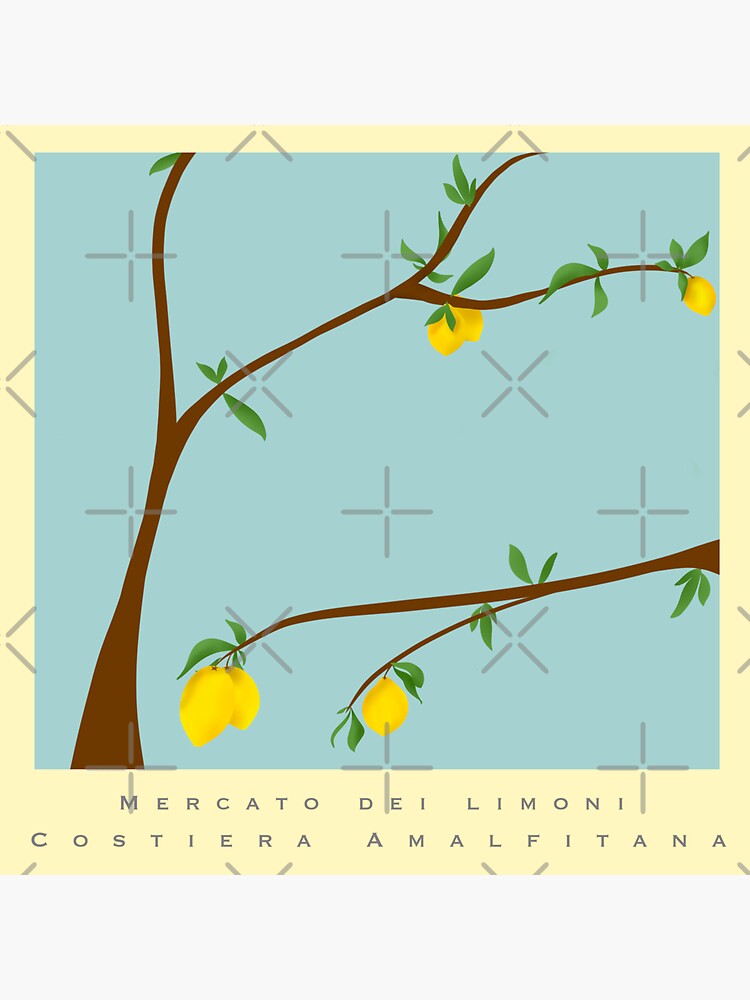 "Amalfi Coast Lemon Design Italian Lemons" Sticker for Sale by ...