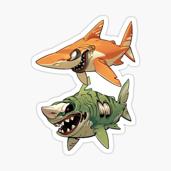 "Undead Sharks" Sticker for Sale by Chiorealm | Redbubble