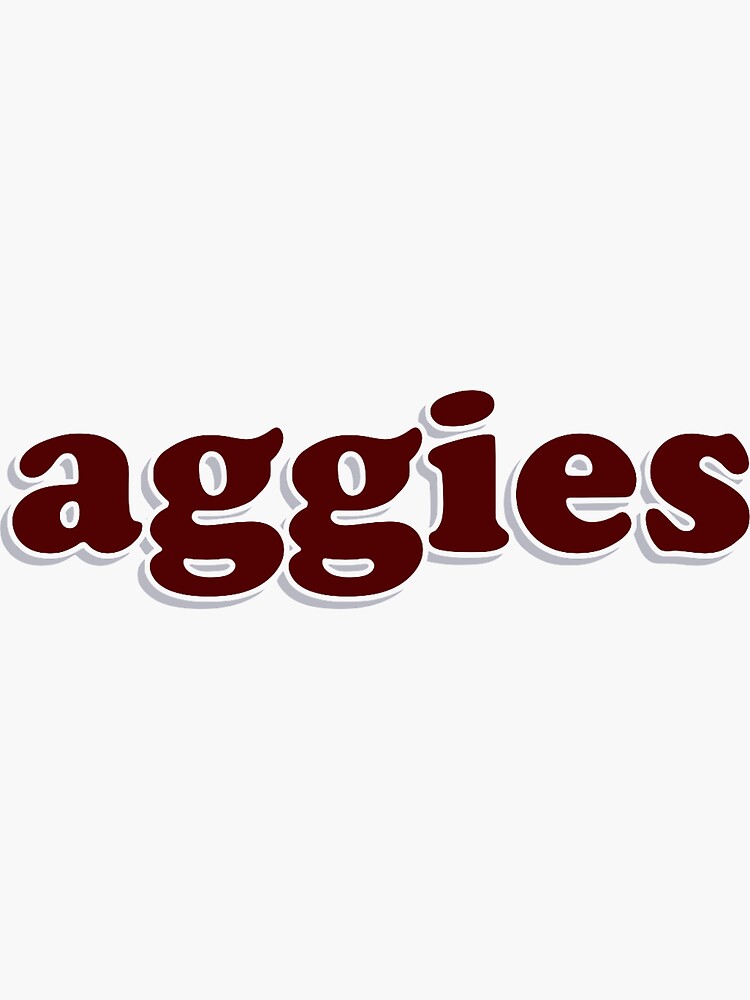 "aggies Text" Sticker for Sale by FanZoo | Redbubble