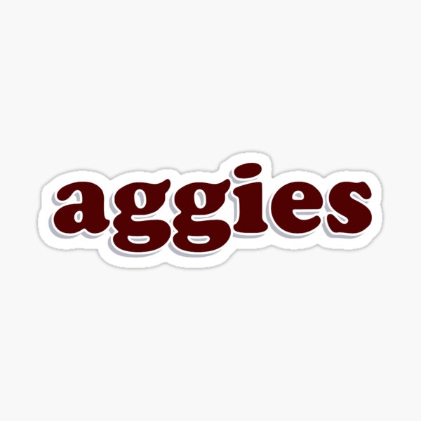 "aggies Text" Sticker for Sale by FanZoo | Redbubble