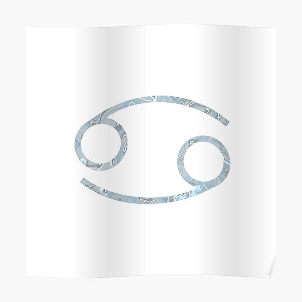 "Silver Marble Cancer Zodiac Sign" Poster for Sale by eseasea | Redbubble