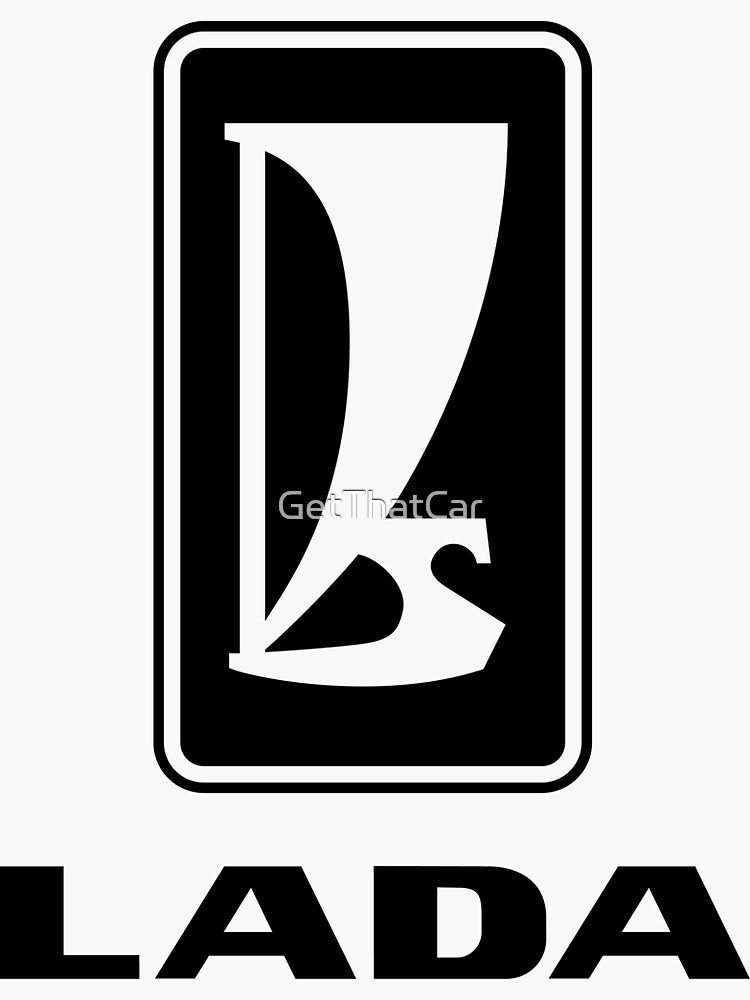 "Lada logo 1980s (black)" Sticker by GetThatCar | Redbubble
