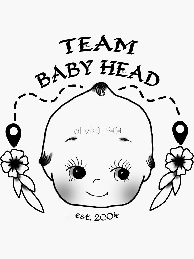 "team baby head logo" Sticker for Sale by olivia1399 | Redbubble