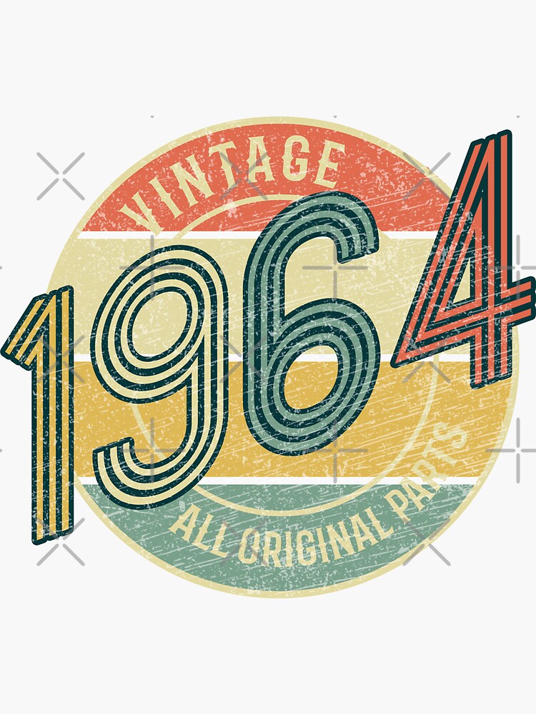 Pegatina «Vintage 1964 Número retro - Todas las piezas originales» de ...