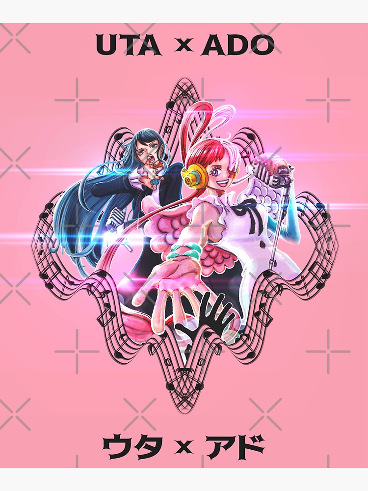 "Uta and Ado singer pink Poster Design Original " Sticker for Sale by ...