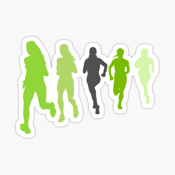 "Running and aerobics" Sticker for Sale by Alexandermo | Redbubble
