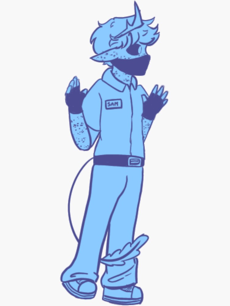 "Guard Sam DSMP Turning Red " Sticker for Sale by DRIAXD | Redbubble