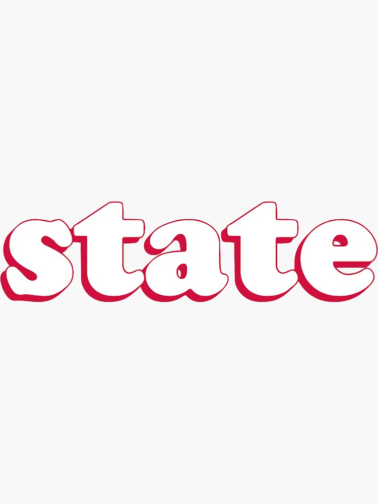 "state Text" Sticker for Sale by FanZoo | Redbubble