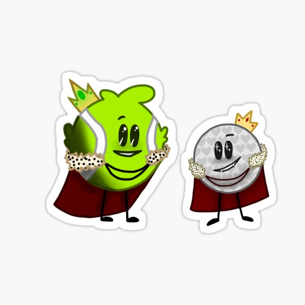 "King Tennisball and Queen Golfball - BFDI" Sticker for Sale by ...