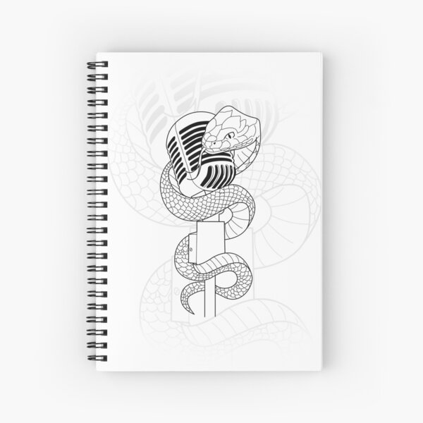 "Vintage Microphone and Snake Tattoo Design Illustration" Spiral ...