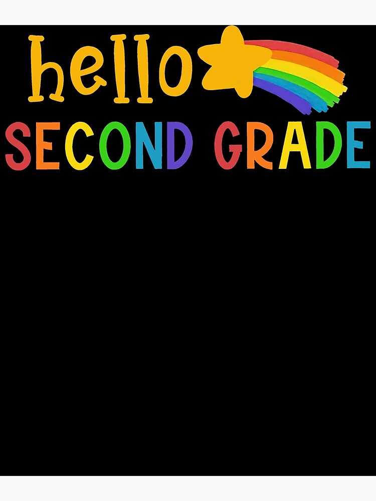 "First Day Of 2nd Grade Second Grade Rainbow School Teacher" Art Print ...