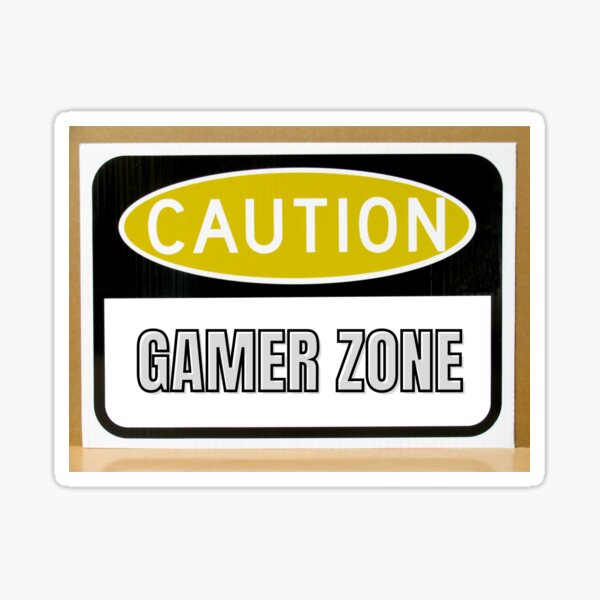 "CAUTION. GAMER ZONE" Sticker for Sale by Ts2Please | Redbubble