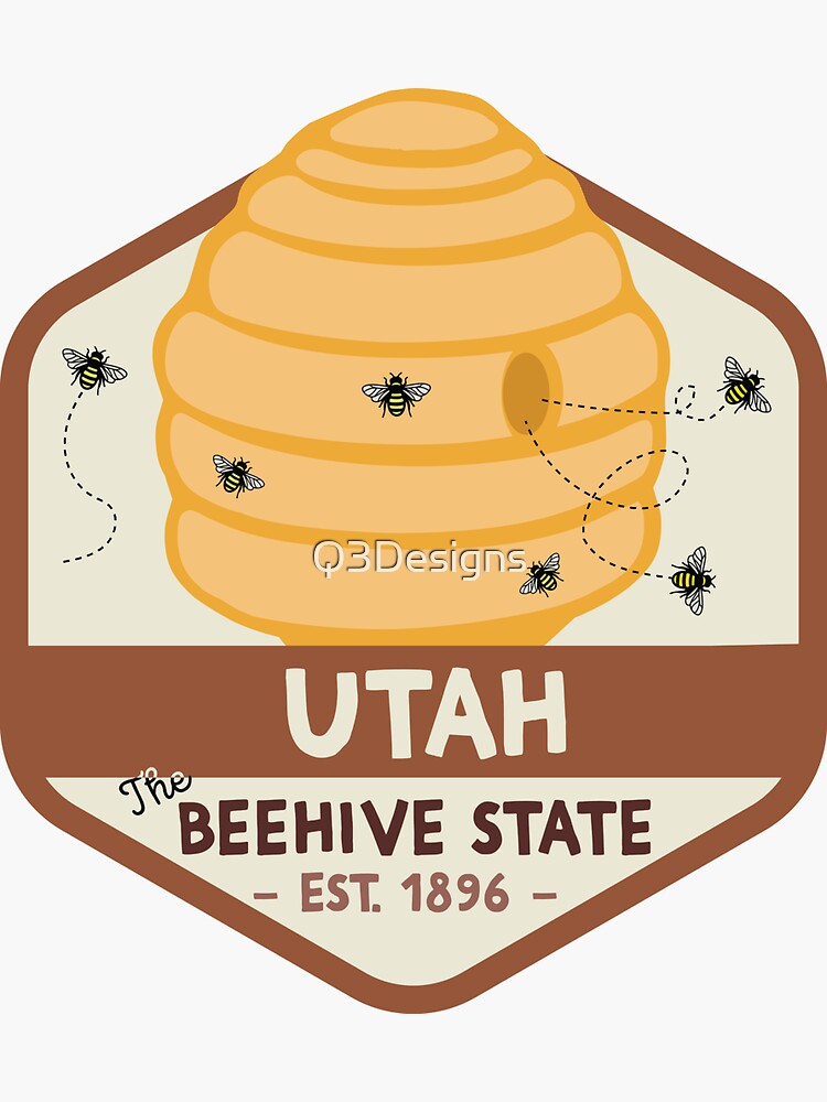 "The State of Utah – The Beehive State " Sticker for Sale by Q3Designs ...