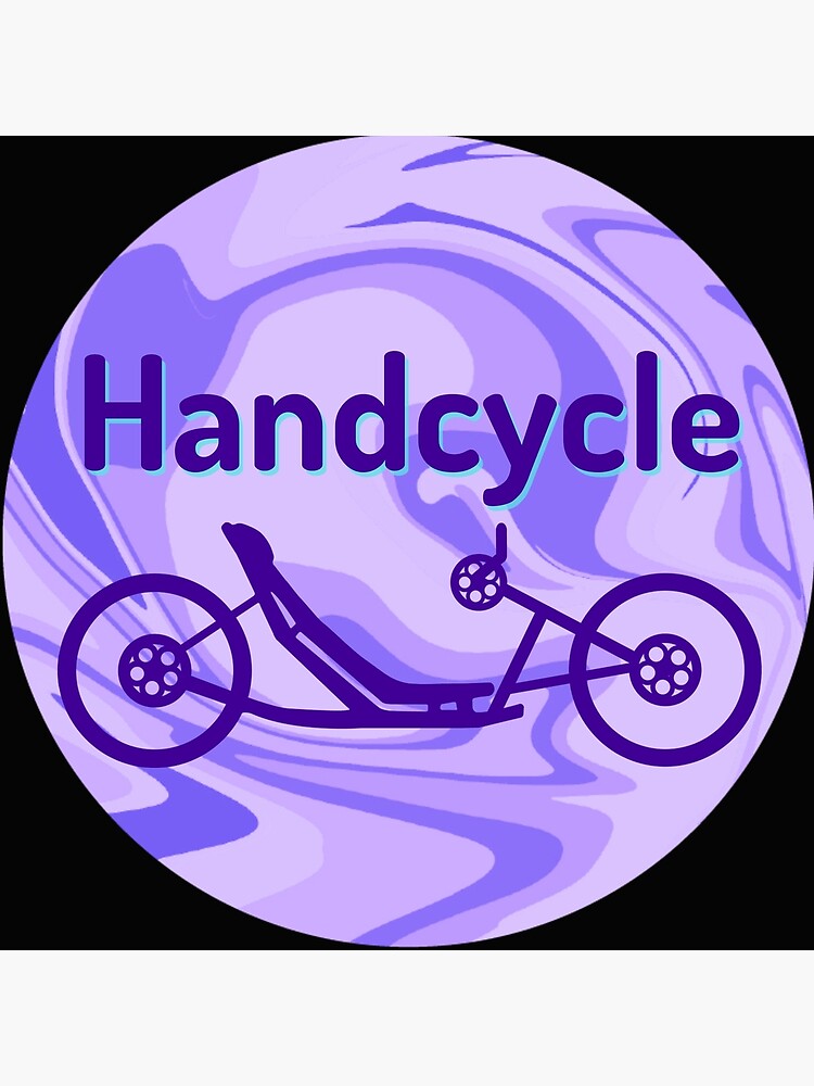 "Recumbent Life Design - Handcycle Purple Round" Poster for Sale by ...