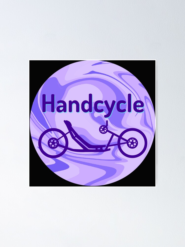 "Recumbent Life Design - Handcycle Purple Round" Poster for Sale by ...