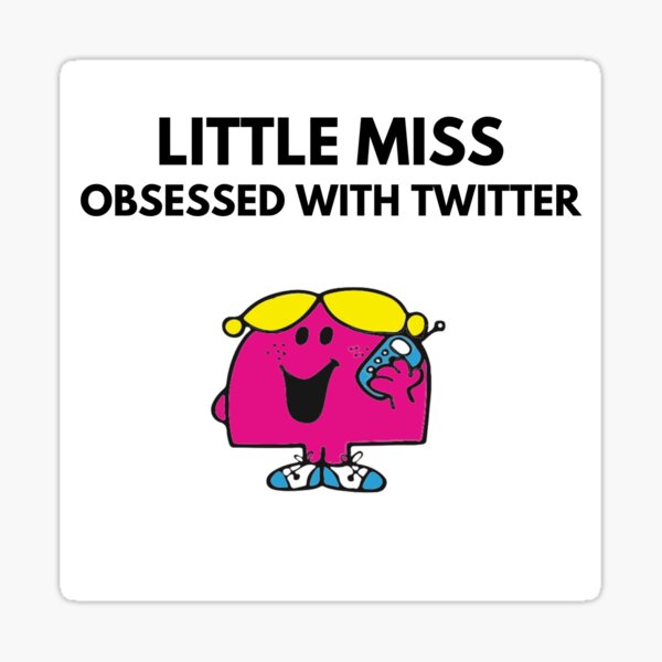 "Little Miss Obsessed with Twitter" Sticker for Sale by SkortStickers ...