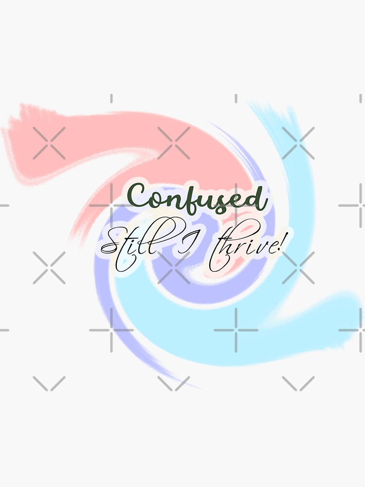 "Introvert Confused Still Thrive Swirl Quote " Sticker for Sale by ...