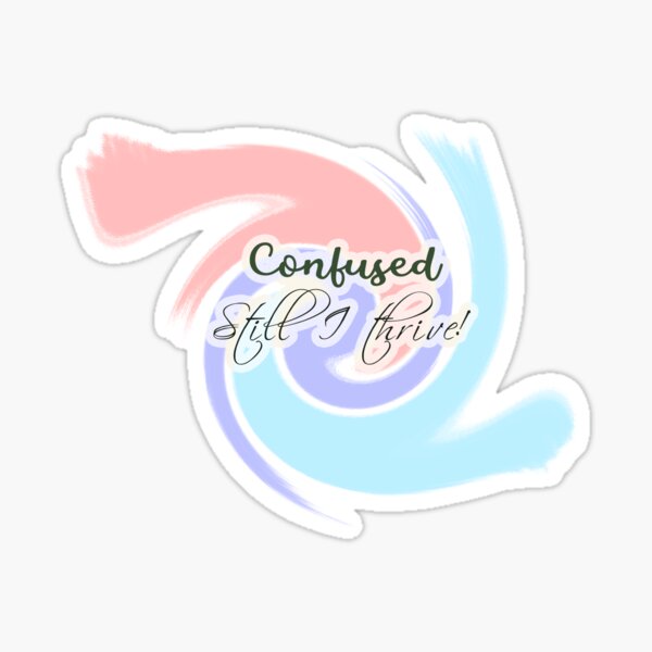 "Introvert Confused Still Thrive Swirl Quote " Sticker for Sale by ...