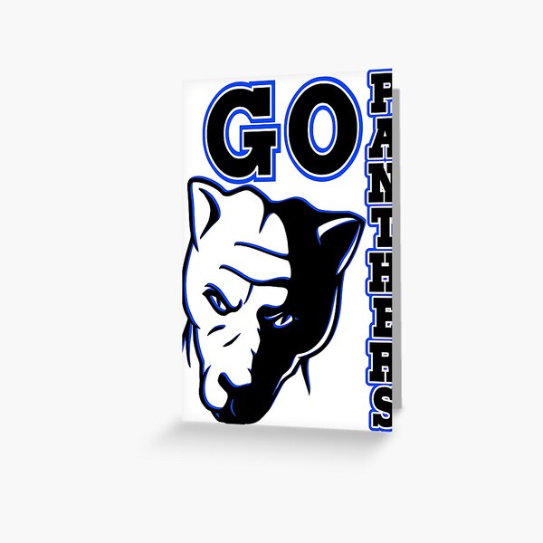 "Go Panthers Sports Team Spirit Design in Black and Blue" Greeting Card ...