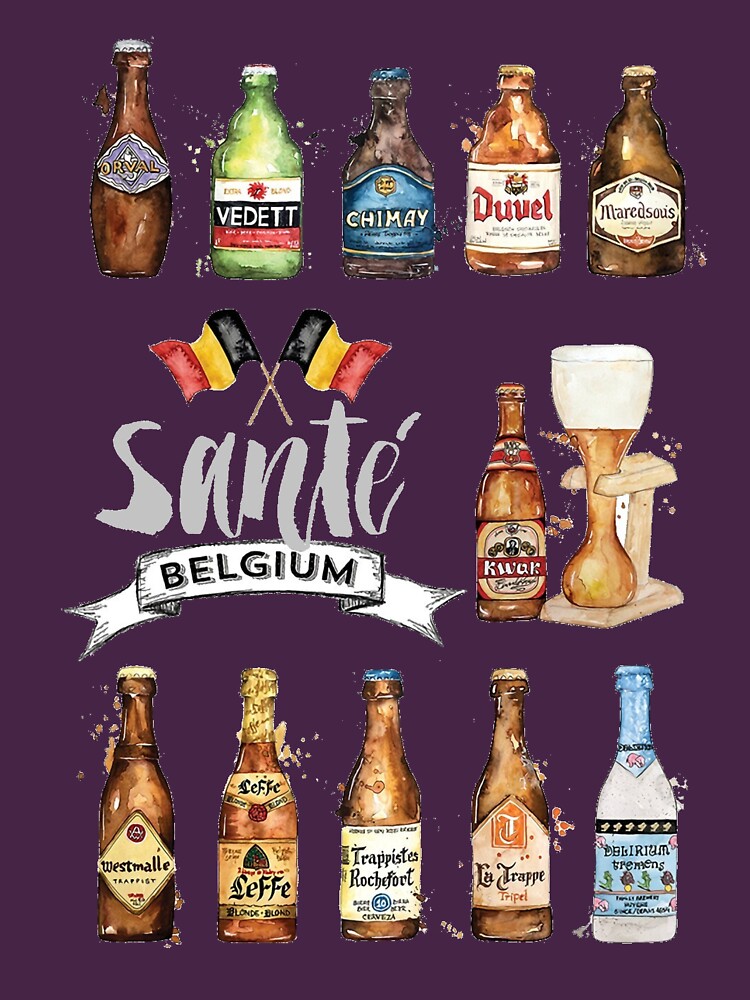 "Types of Belgian beers watercolor" T-shirt for Sale by davidrj7 ...