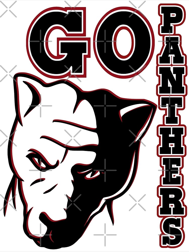 "Go Panthers Sports Team Spirit Design in Black and Maroon" Poster for ...
