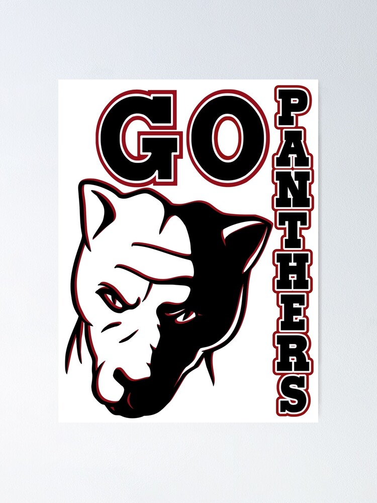 "Go Panthers Sports Team Spirit Design in Black and Maroon" Poster for ...