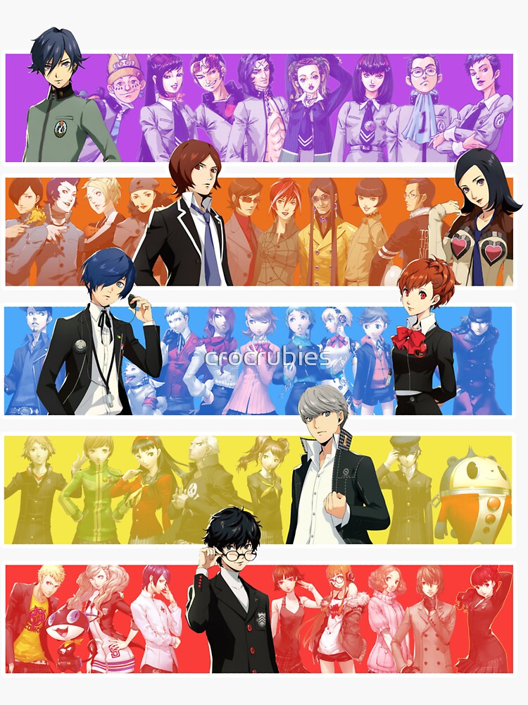 "Persona Series Characters" Sticker for Sale by crocrubies | Redbubble