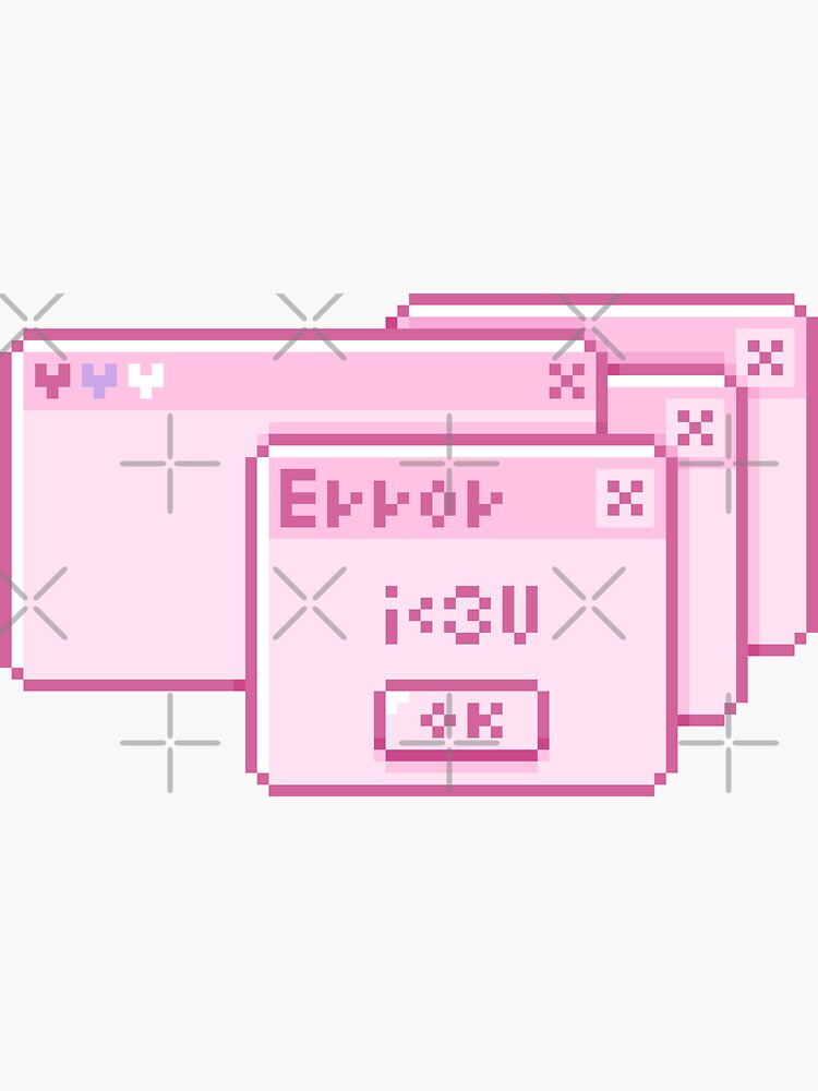 "error message ~ cute pixel art" Sticker for Sale by milk-bun | Redbubble